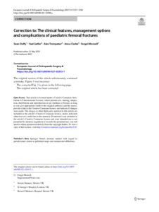 Correction to: The clinical features, management options and complications of paediatric femoral ...